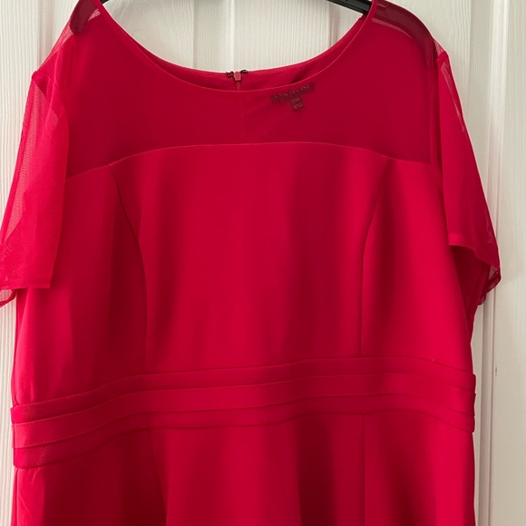 Lane Bryant | Dresses | Red Midi Dress With Sheer Accents 22w | Poshmark